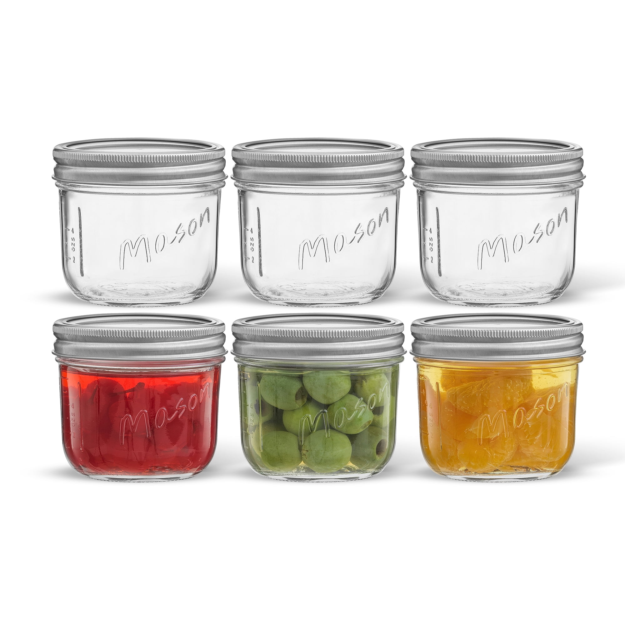 Mason Jars, 8 oz Glass Mason Jars with Airtight Lids, Labels, Measures ...