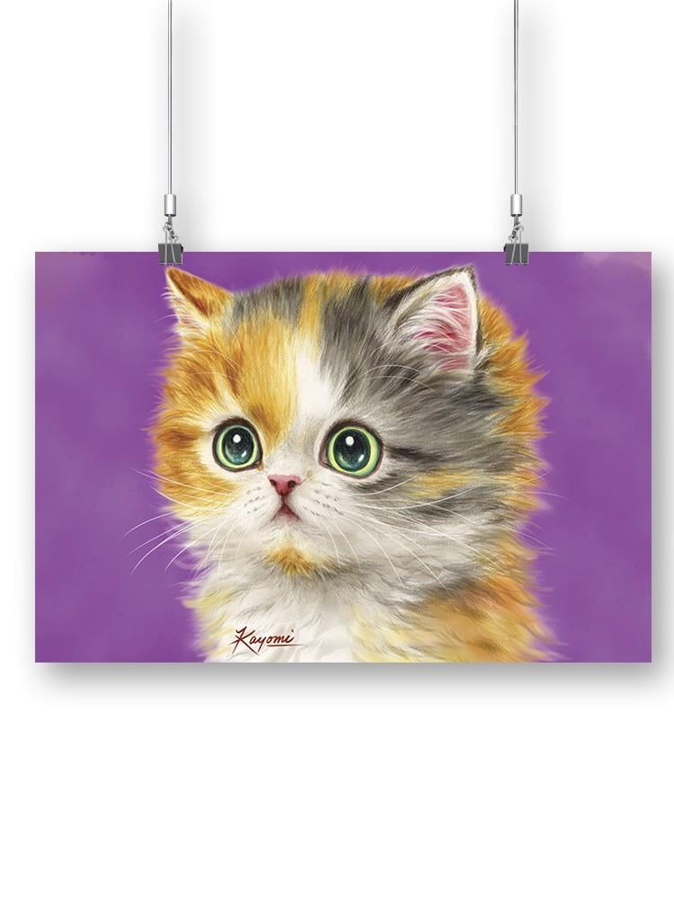 Wide Open Eyes Cat Poster - Kayomi Harai Designs, - Walmart.com