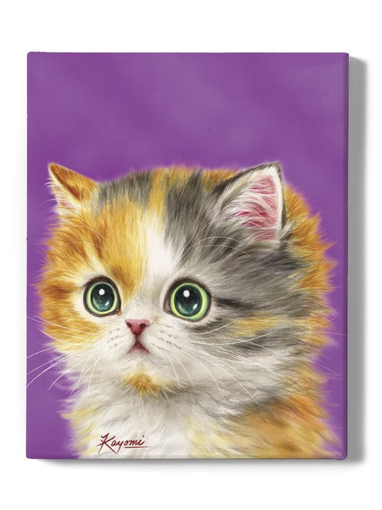Wide Open Eyes Cat Wrapped Canvas -Kayomi Harai Designs, - Walmart.com