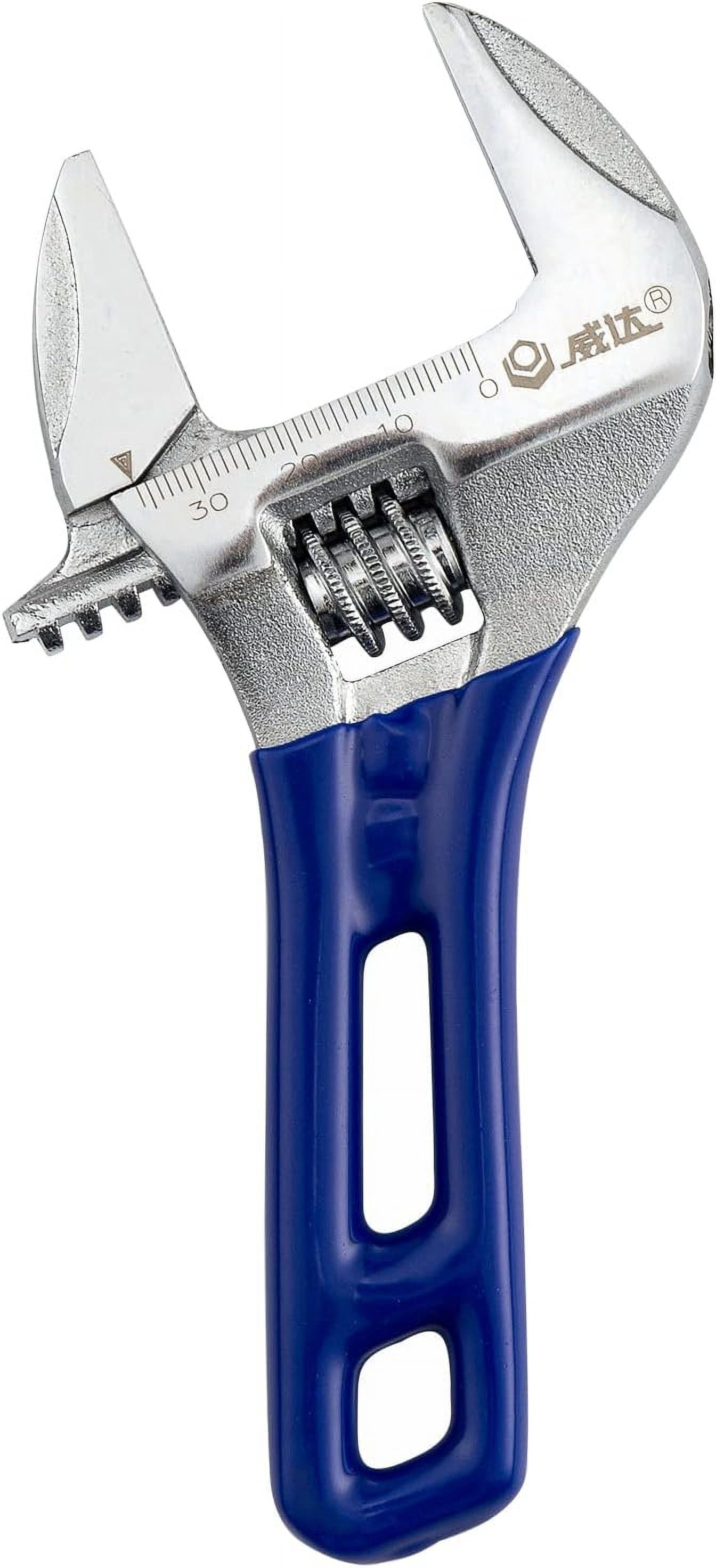 Wide Opening Stubby Adjustable Wrench Spanner with Short Handle Chrome ...