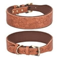 Wide Padded Dogs Collar Embossing Leather Puppy Collars for Outdoor ...