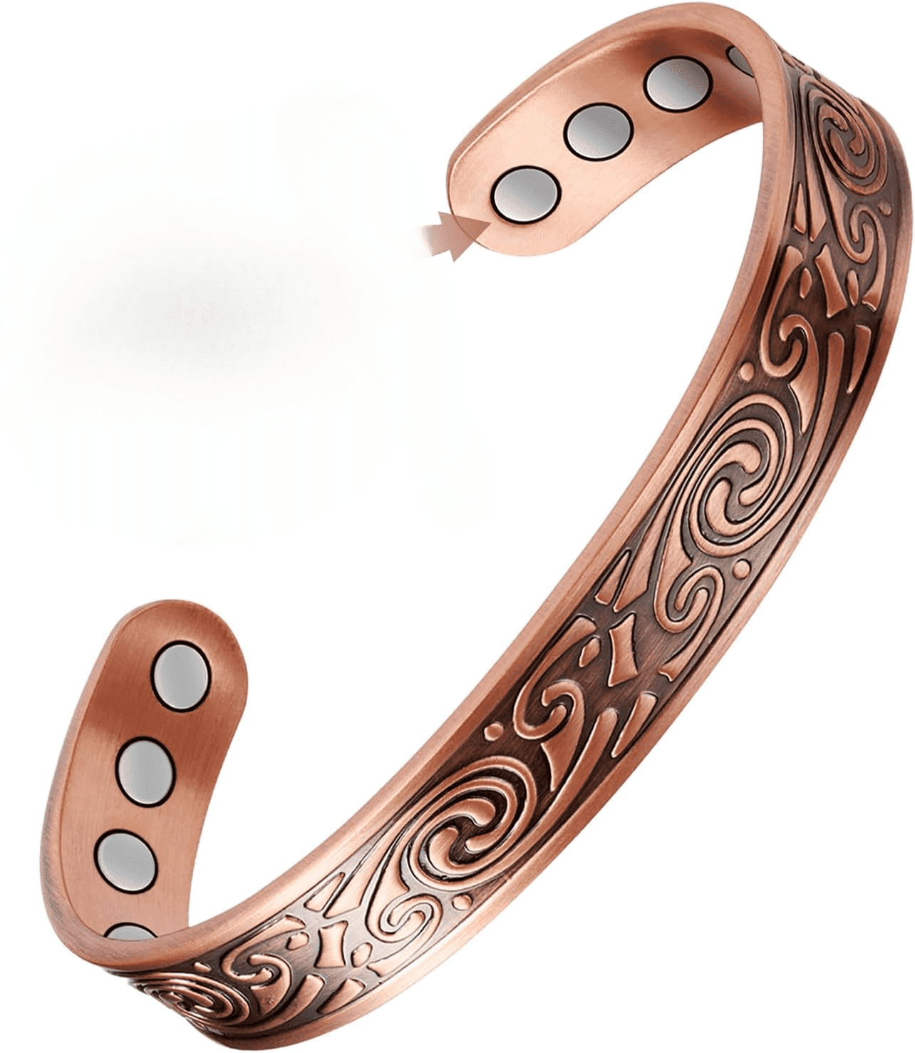 Wide Pure Copper Magnetic Bracelet for Men with Neodymium Magnets ...