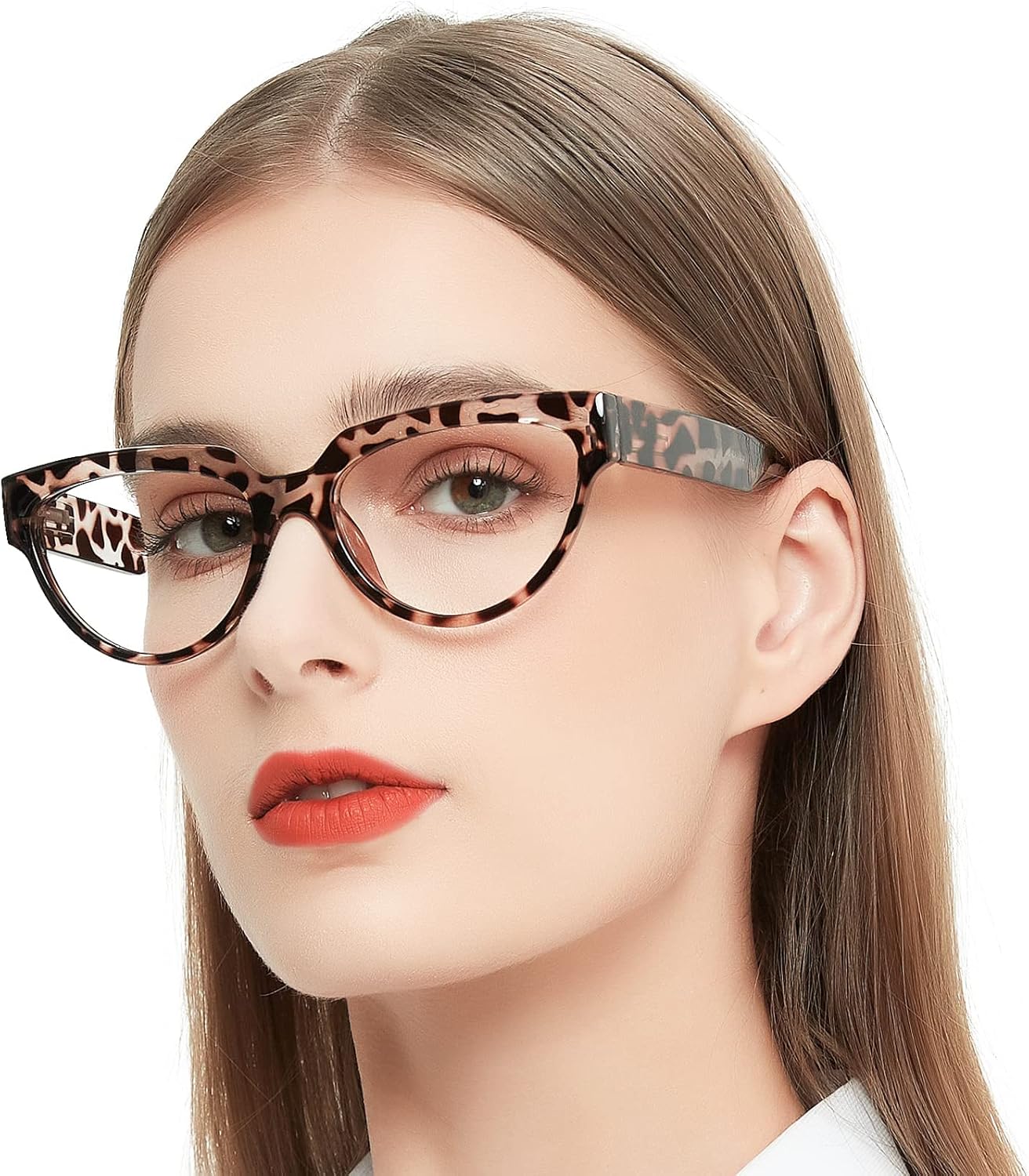 Wide Reading Glasses Women Cat Eye Readers with Spring Hinge - Walmart.com
