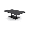 Wide Rectangle Shaped Coffee Table With Double Metal Base 45"x60 ...