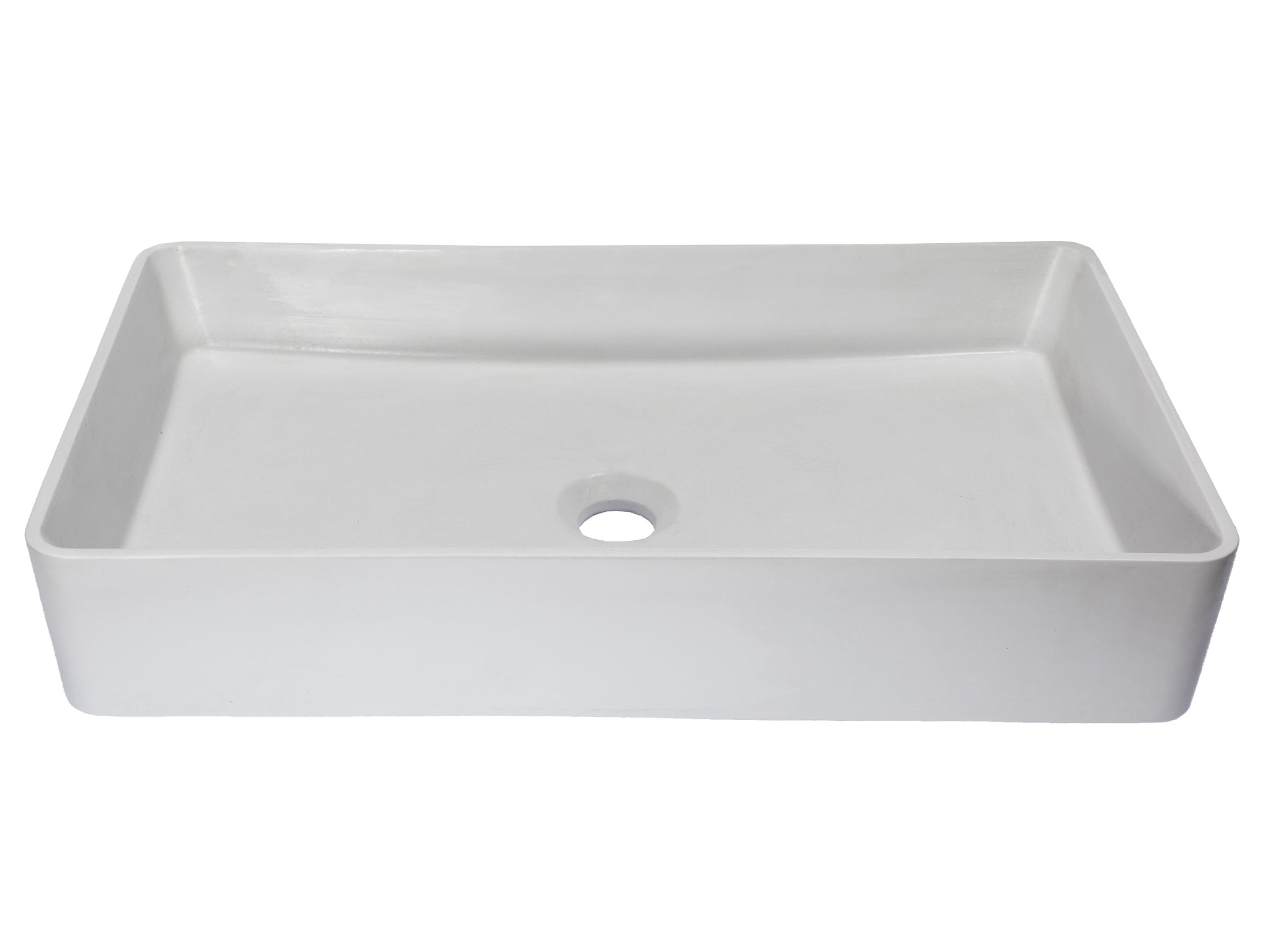 Wide Rectangular Concrete Vessel Sink - Light Gray - Walmart.com