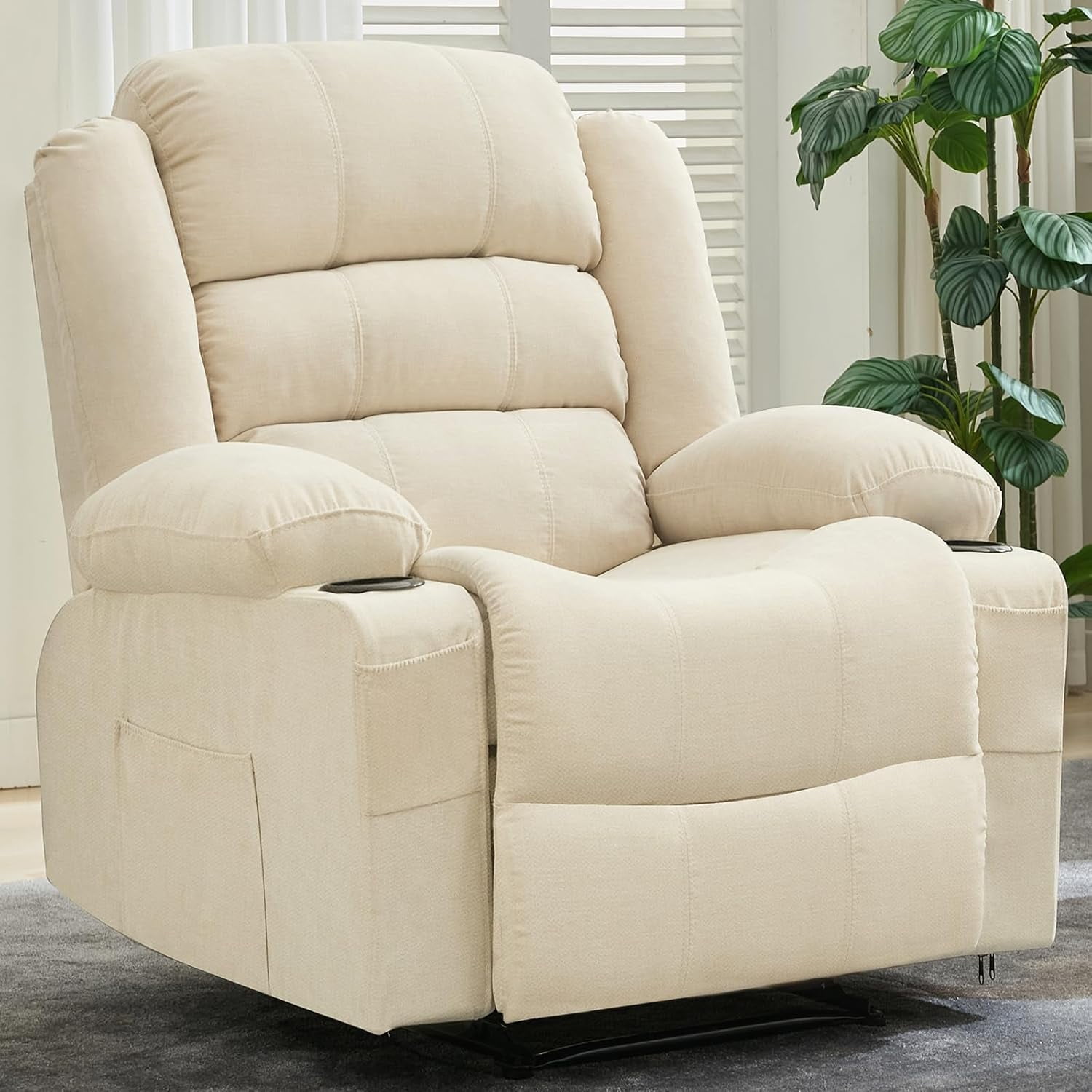 Wide Rocker Recliner Chair for Adults, Manual Oversized Recliner Chairs ...