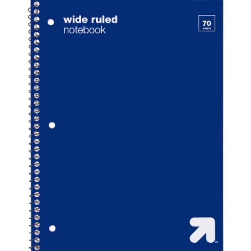 Wide Ruled 1 Subject Flexible Plastic Cover Spiral Notebook-Blue ...