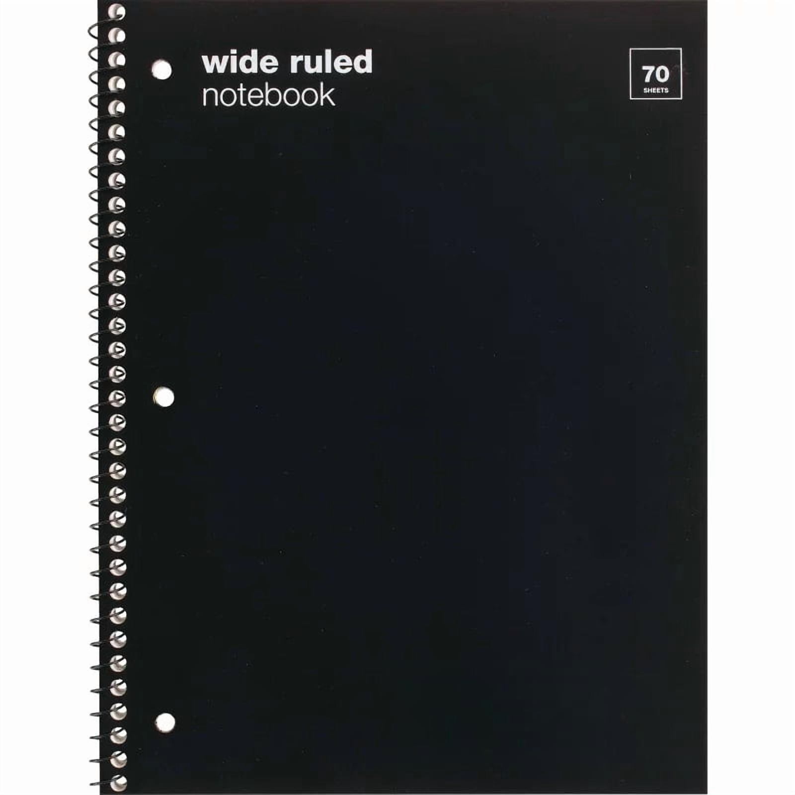 Wide Ruled 1 Subject Flexible Plastic Cover Spiral Notebook - ub&ub ...