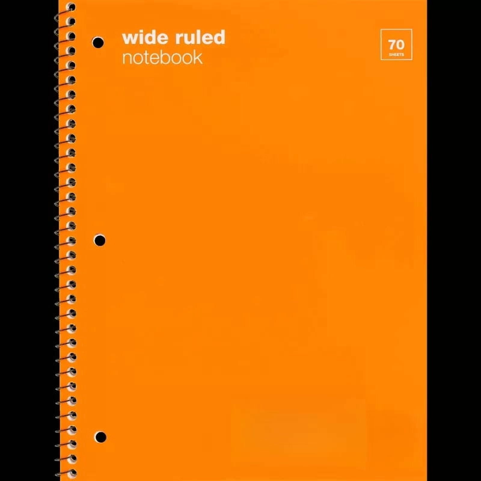 Wide Ruled 1 Subject Flexible Plastic Cover Spiral Notebook - ub&ub ...