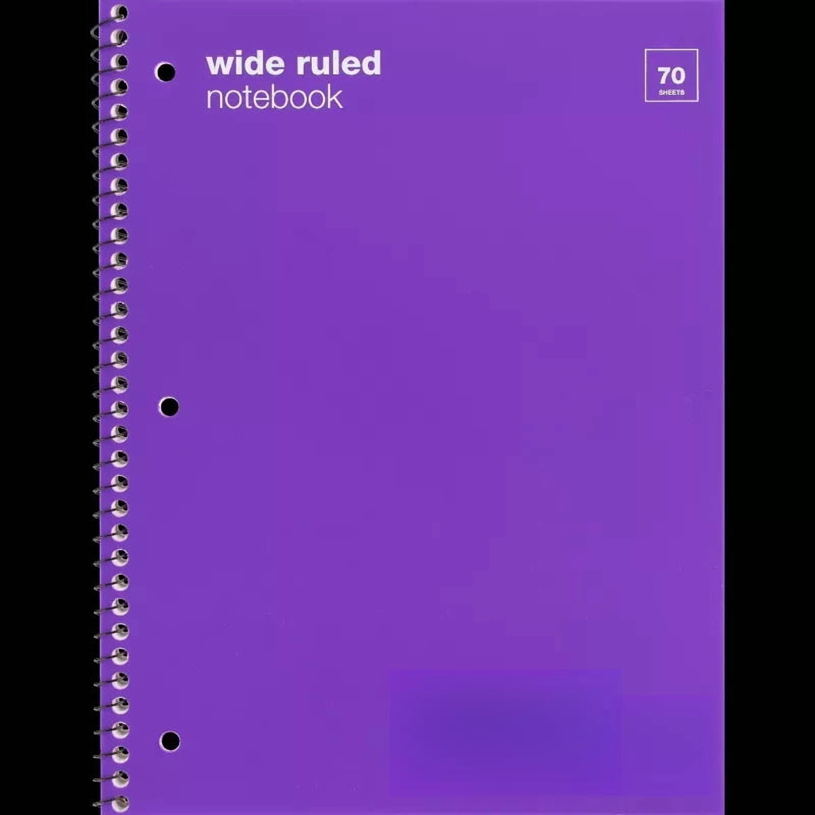 Wide Ruled 1 Subject Flexible Plastic Cover Spiral Notebook - ub&ub ...