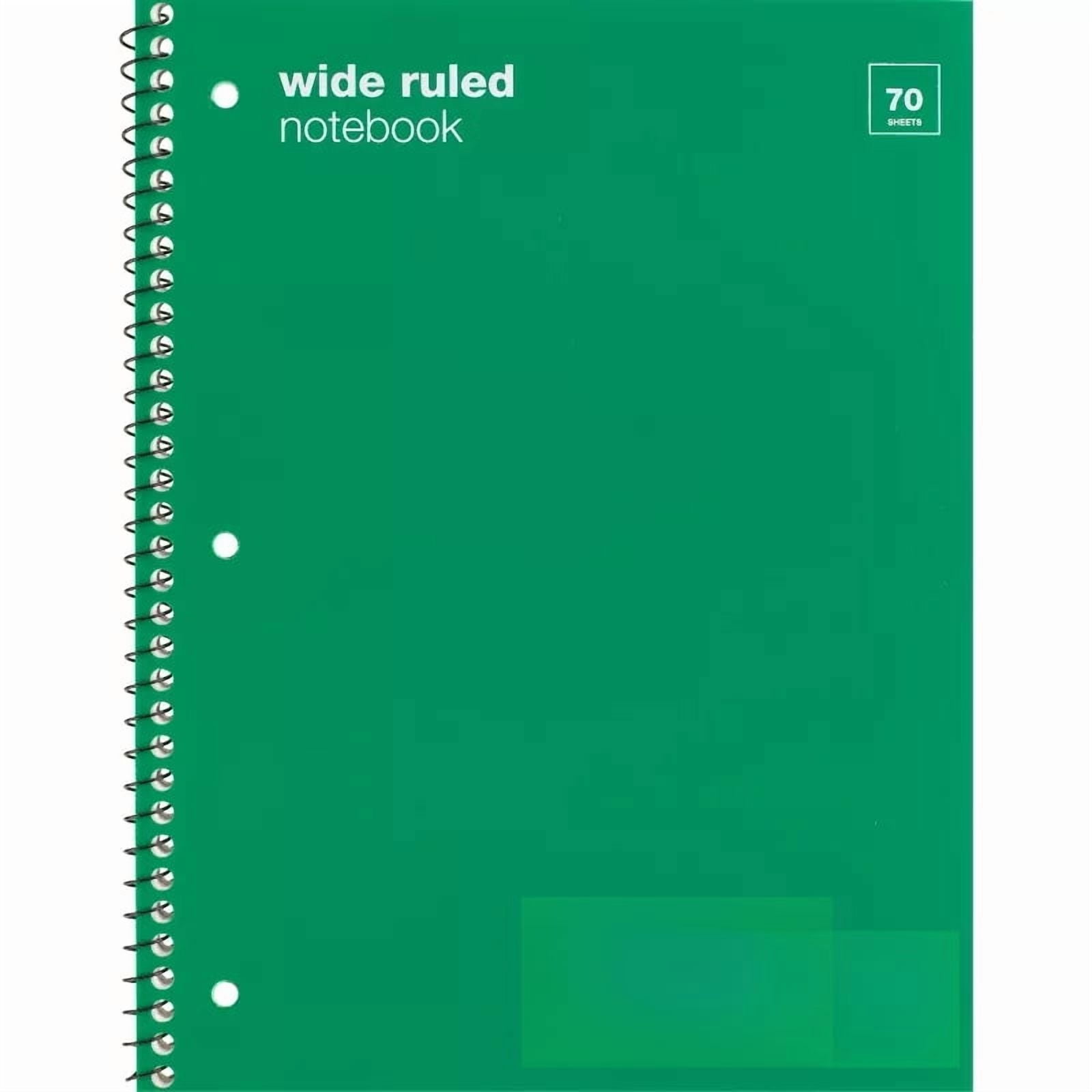 Wide Ruled 1 Subject Flexible Plastic Cover Spiral Notebook - ub&ub ...