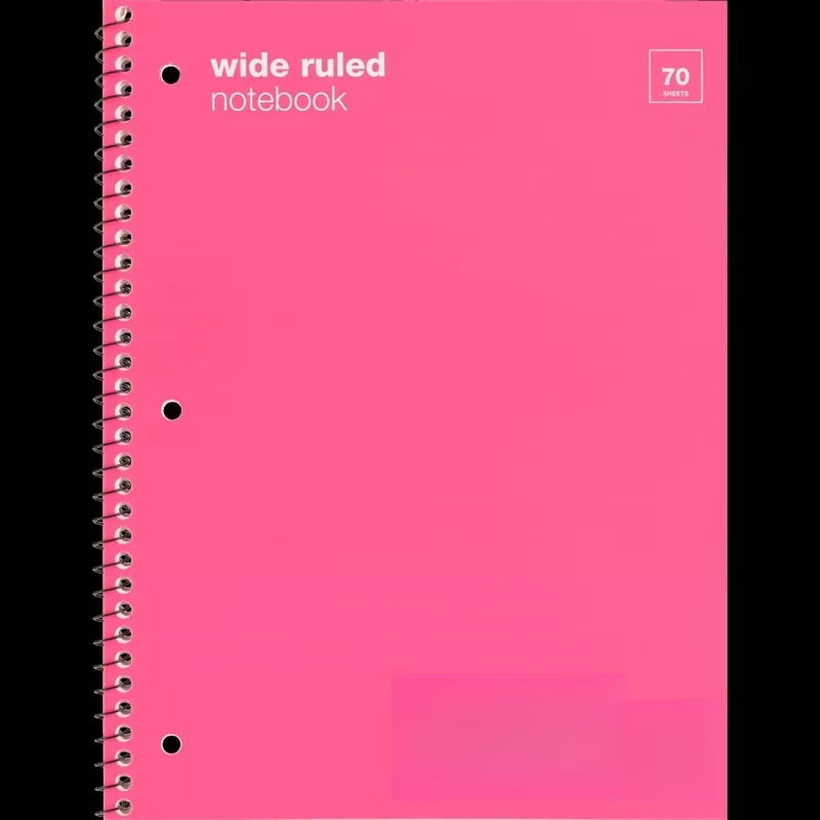 Wide Ruled 1 Subject Flexible Plastic Cover Spiral Notebook - ub&ub ...