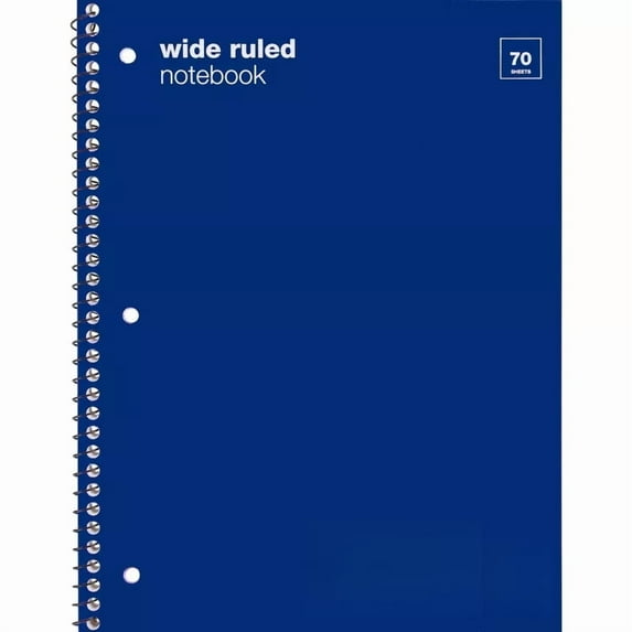 Wide Ruled 1 Subject Flexible Plastic Cover Spiral Notebook - ub&ub ...