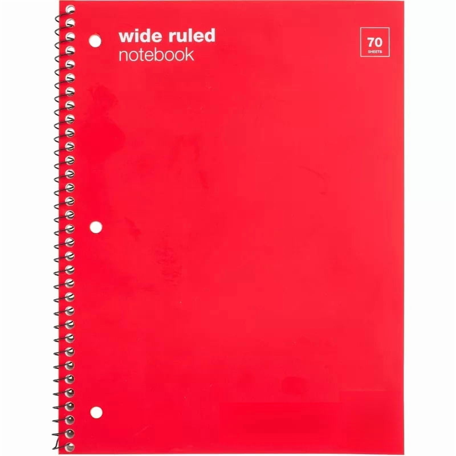 Wide Ruled 1 Subject Flexible Plastic Cover Spiral Notebook - ub&ub ...