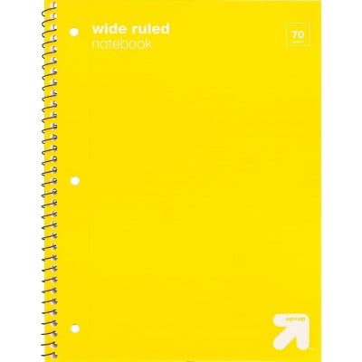 Wide Ruled 1 Subject Flexible Plastic Cover Spiral Notebook - up&up ...