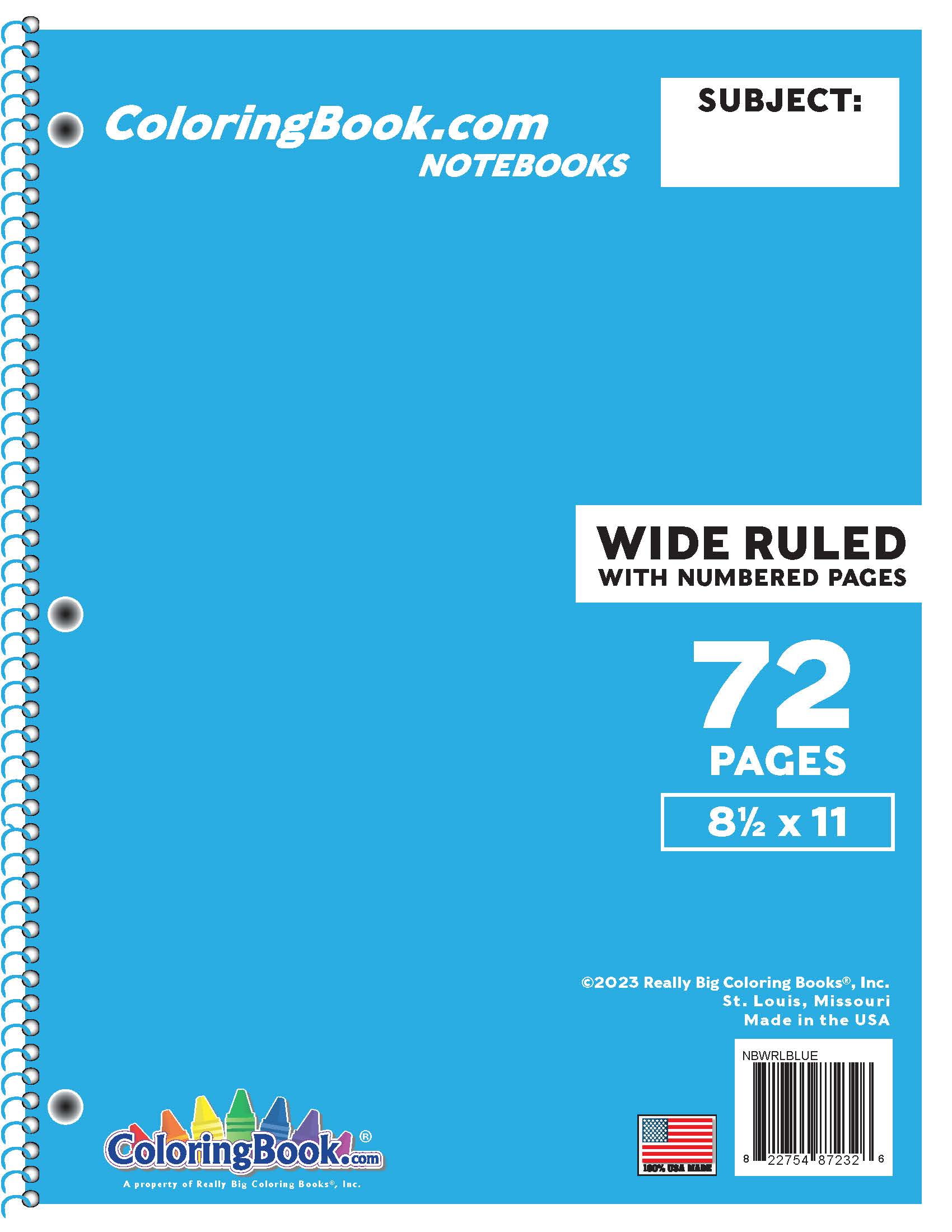 Wide Ruled Blue Notebook 72 Pages - Walmart.com