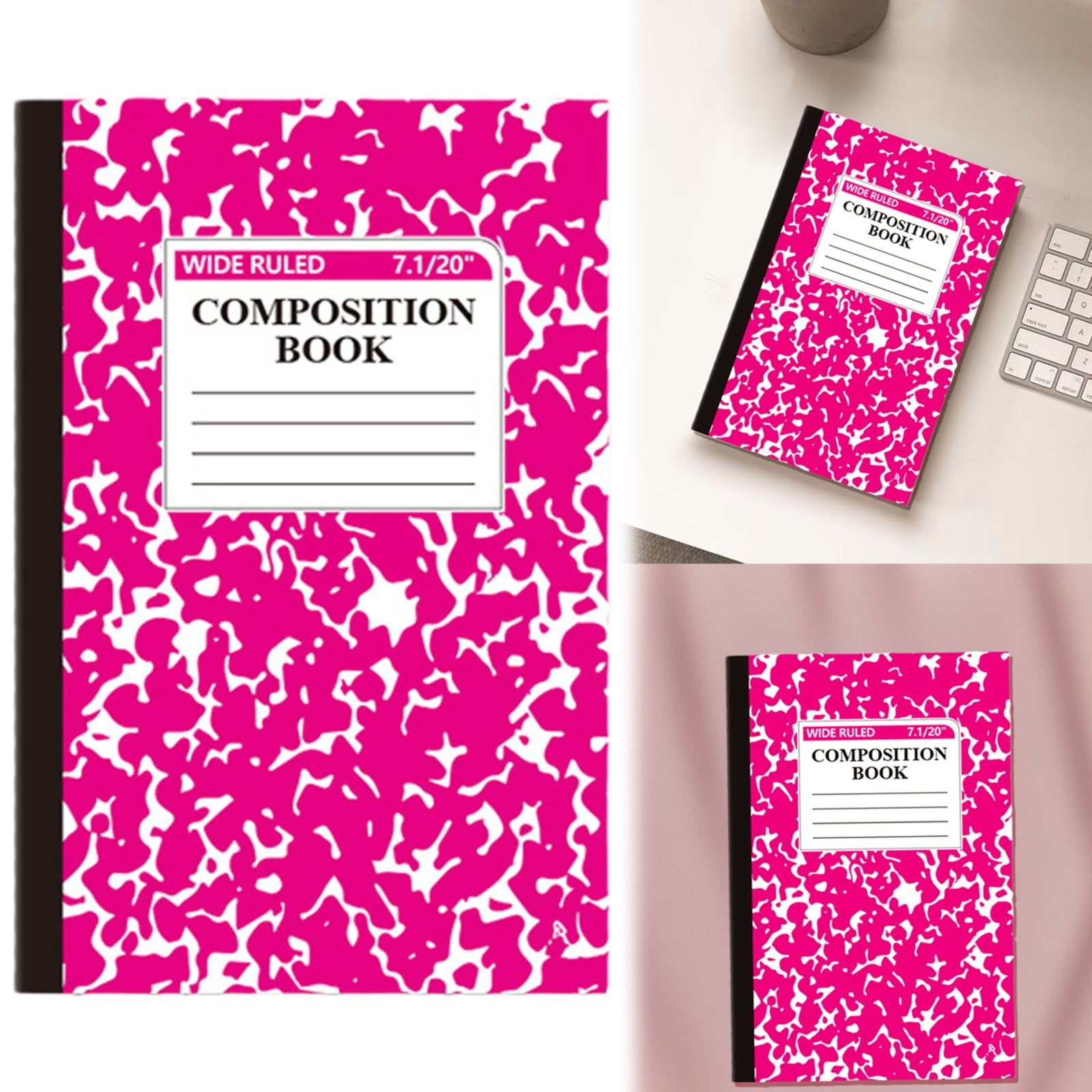 Wide Ruled Composition Notebook - Vibrant Marble Cover, 1 Subject ...