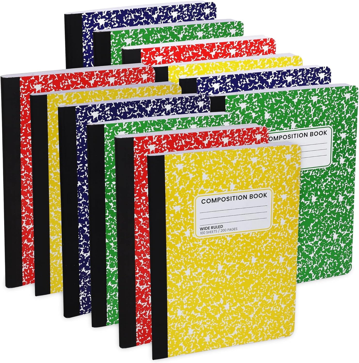 Wide Ruled Composition Notebooks, Wide Rule Notebook Paper -9-3/4 x 7-1 ...