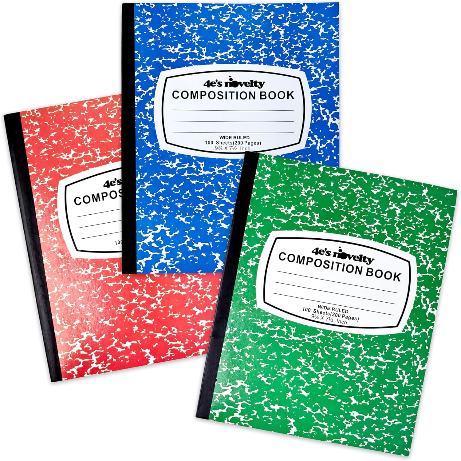 Wide Ruled Notebook Assorted Color, Marble Composition Notebook ...