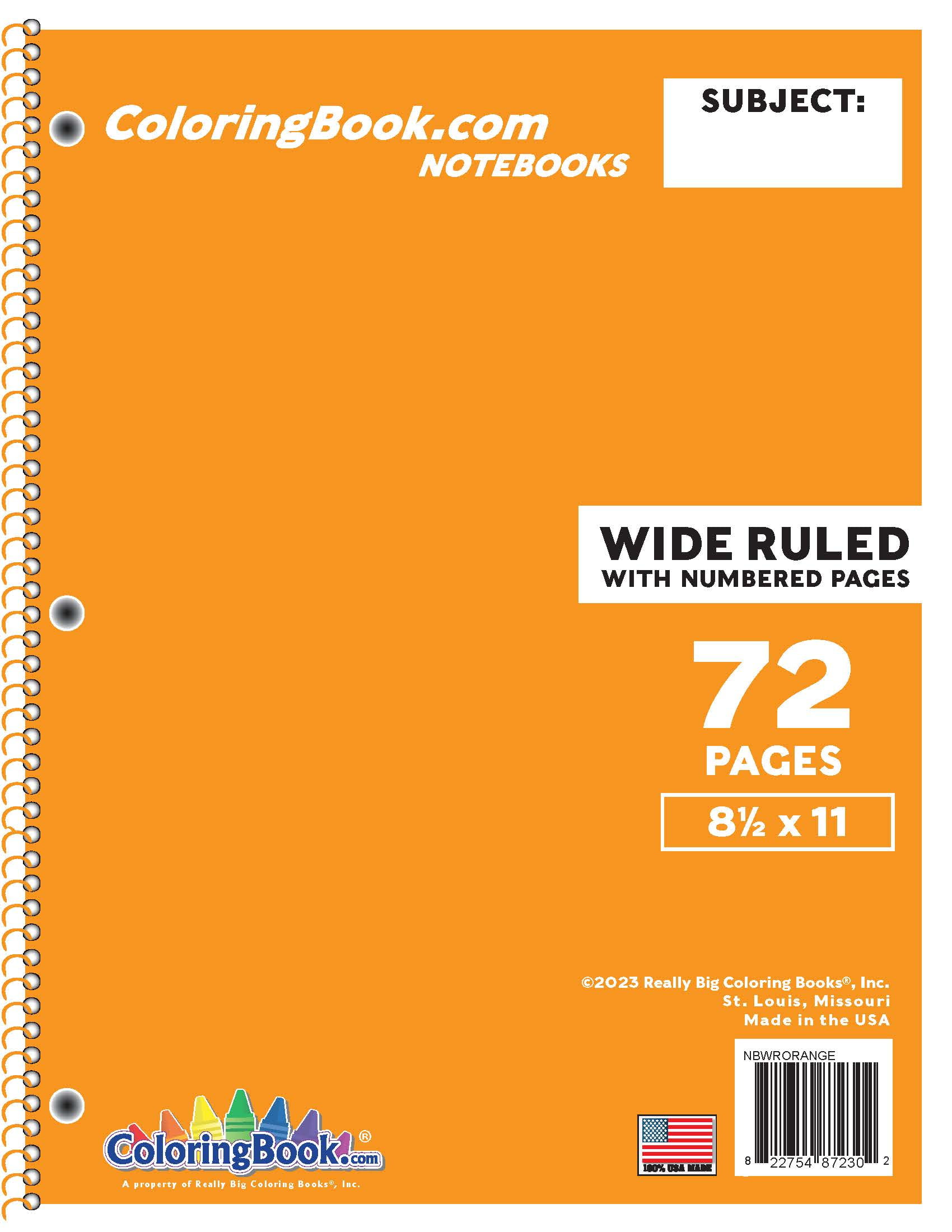 Wide Ruled Orange Notebook 72 Pages - Walmart.com