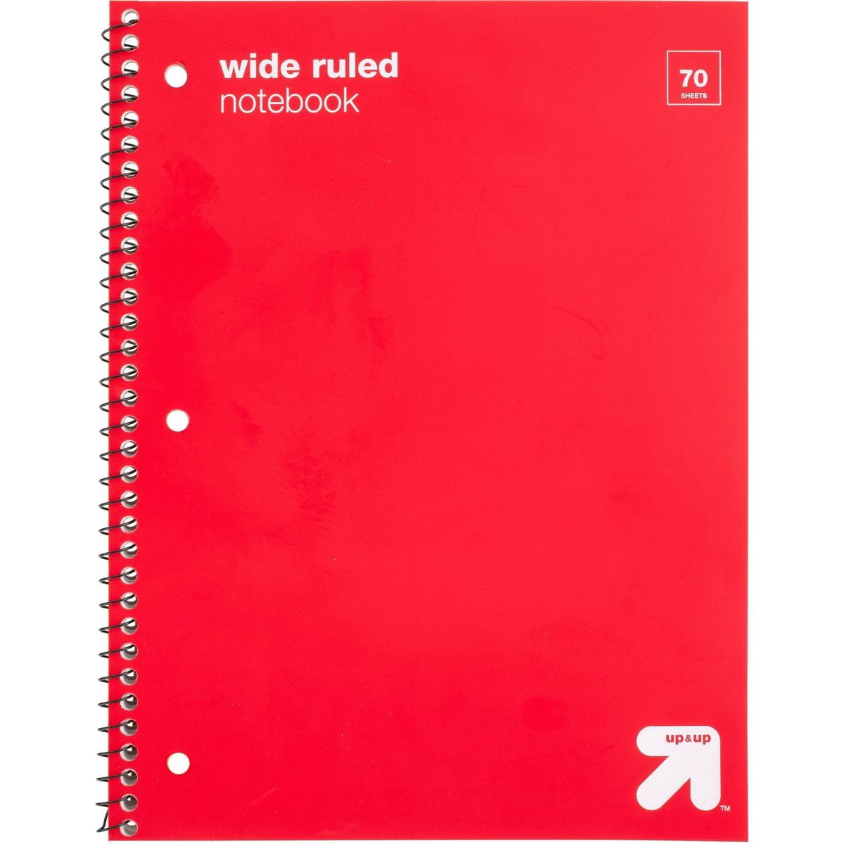 Wide Ruled Red 1 Subject Flexible Cover Spiral Notebook Single Subject ...