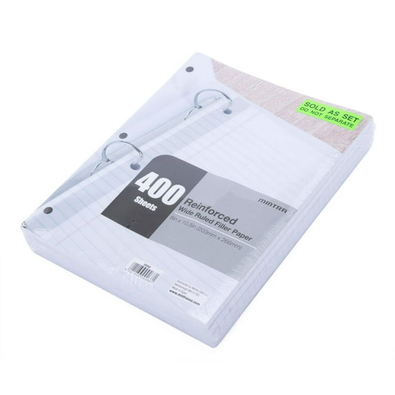 Walmart Reinforced Filler Paper - 4 Pack Bulk Package, Wide Ruled, 3 ...