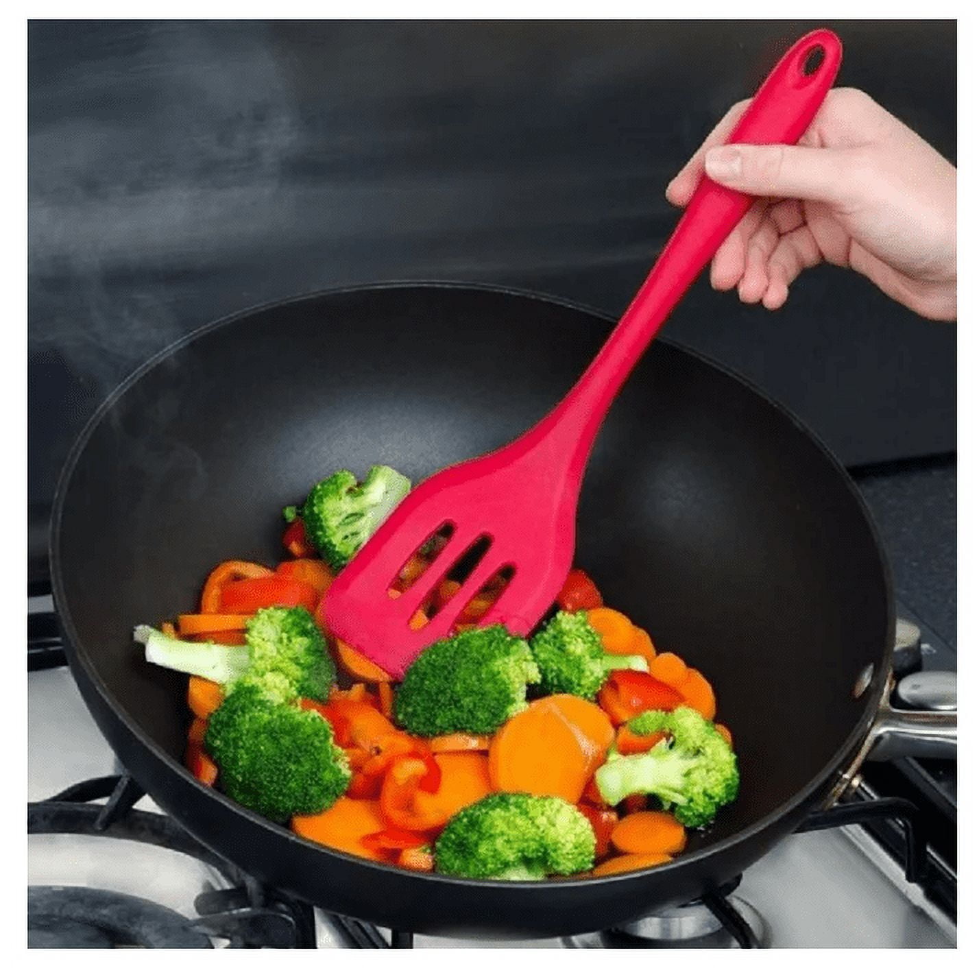 Wide Silicone Spatulas,Short Handle Pancake Shovels,Kitchen Fried ...