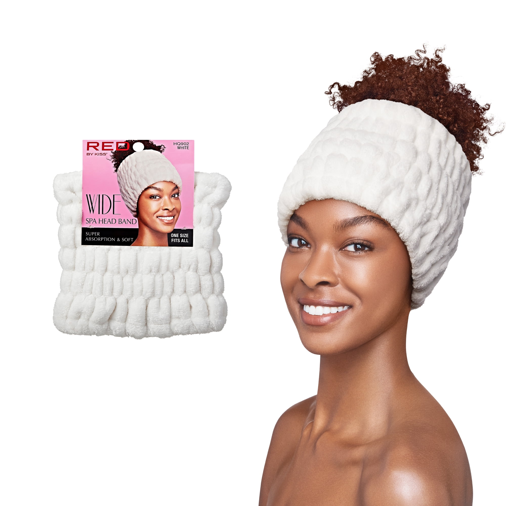 RED by Kiss Extra Wide Spa Headband, Super Absorbent & Soft Fluffy ...