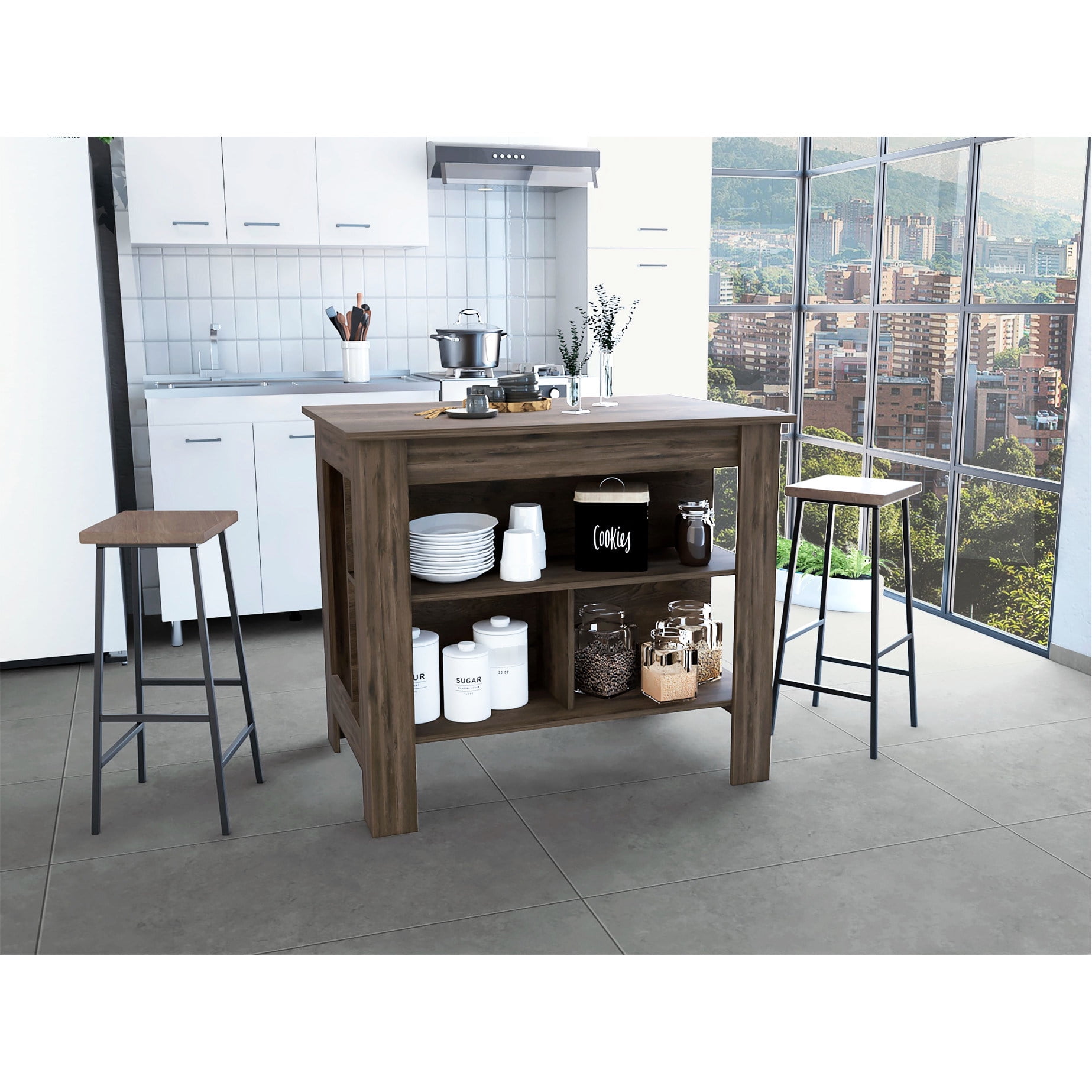 Wide Surface Kitchen Island - Ample Space for Cooking - Walmart.com