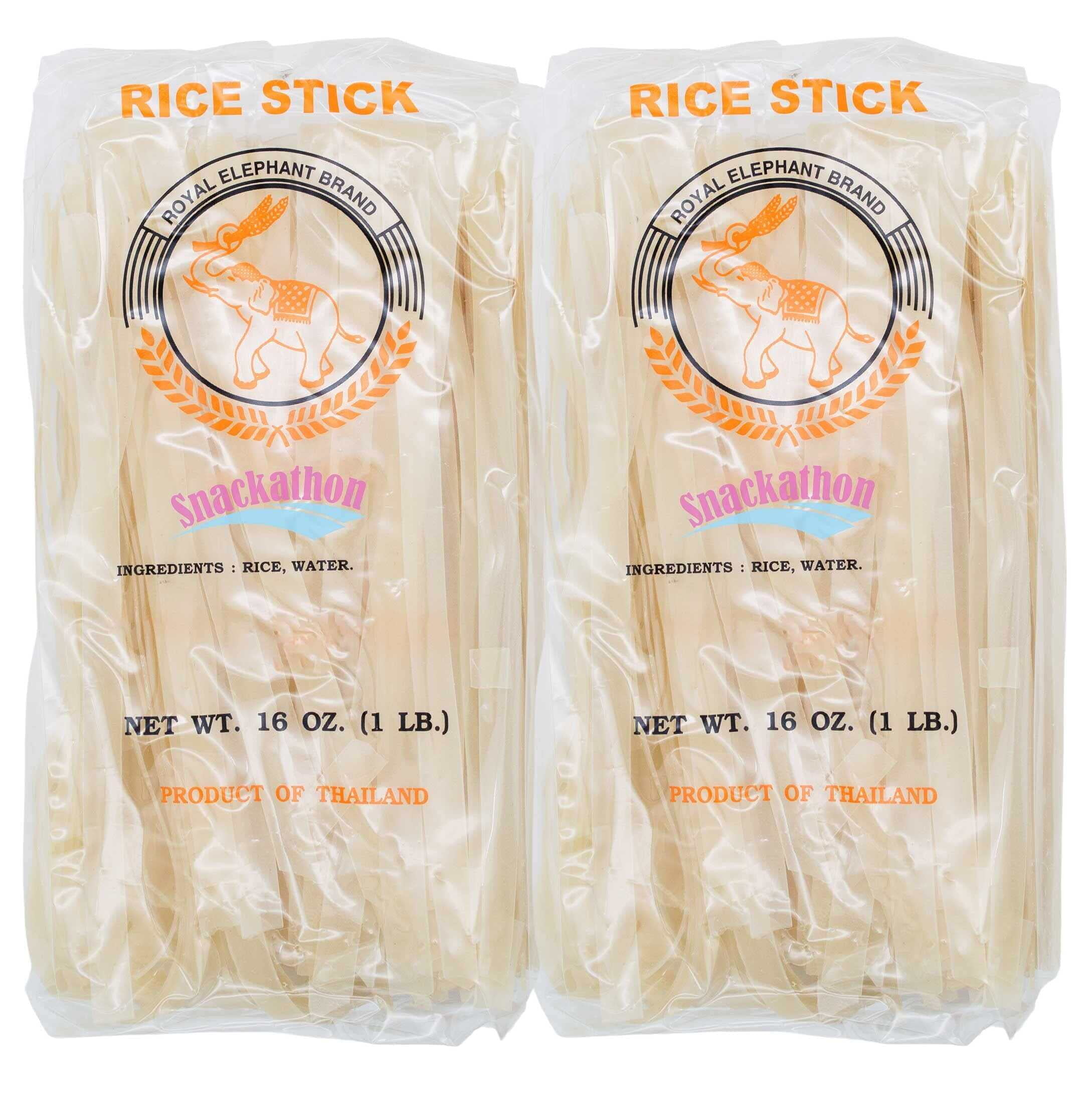 Snackathon Wide Thai Rice Stick Noodles, XL 1cm, 2 Pack, 16 Ounce Each ...