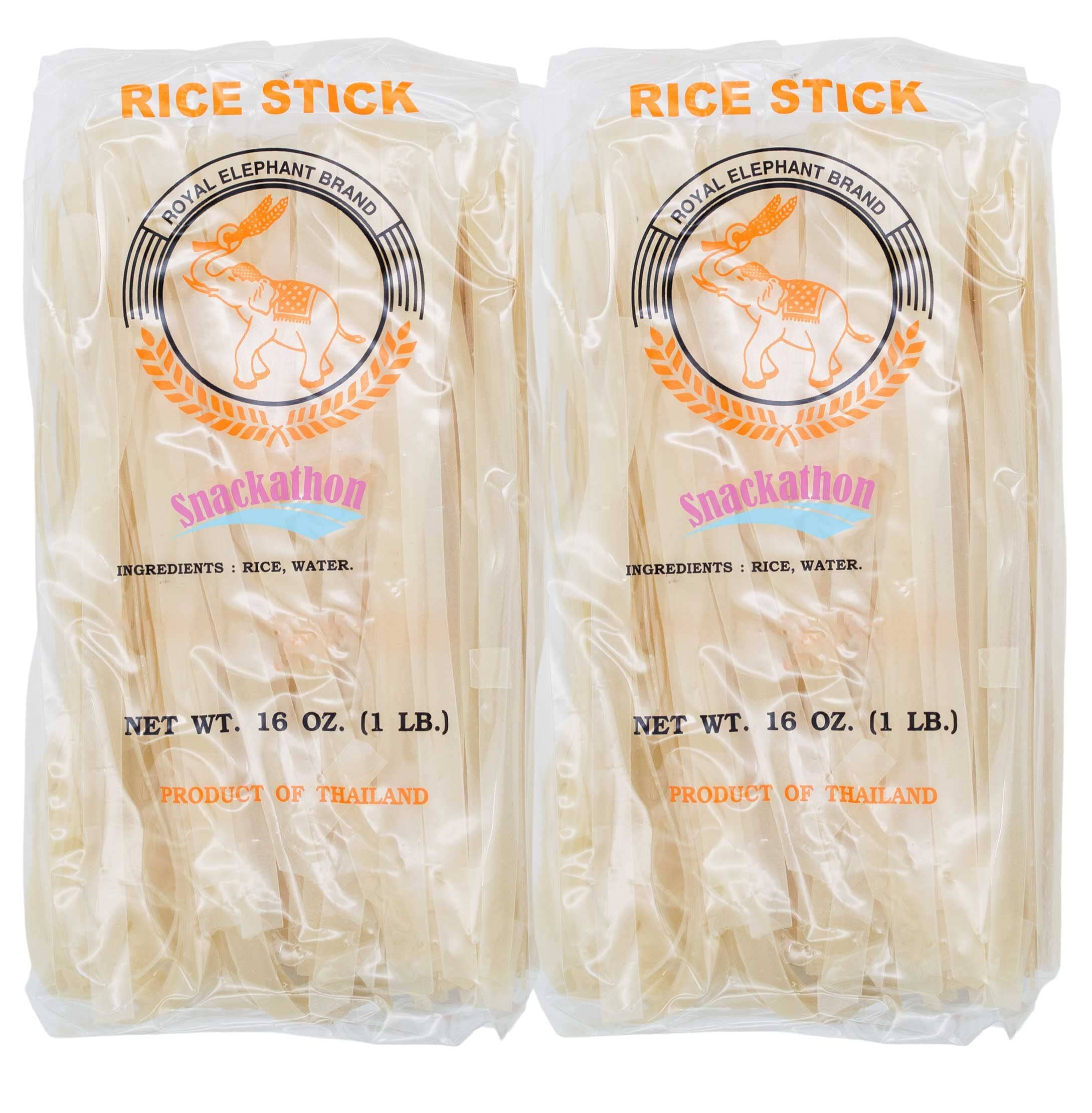Snackathon Wide Thai Rice Stick Noodles, 1cm Thick Flat Asian Noodles ...