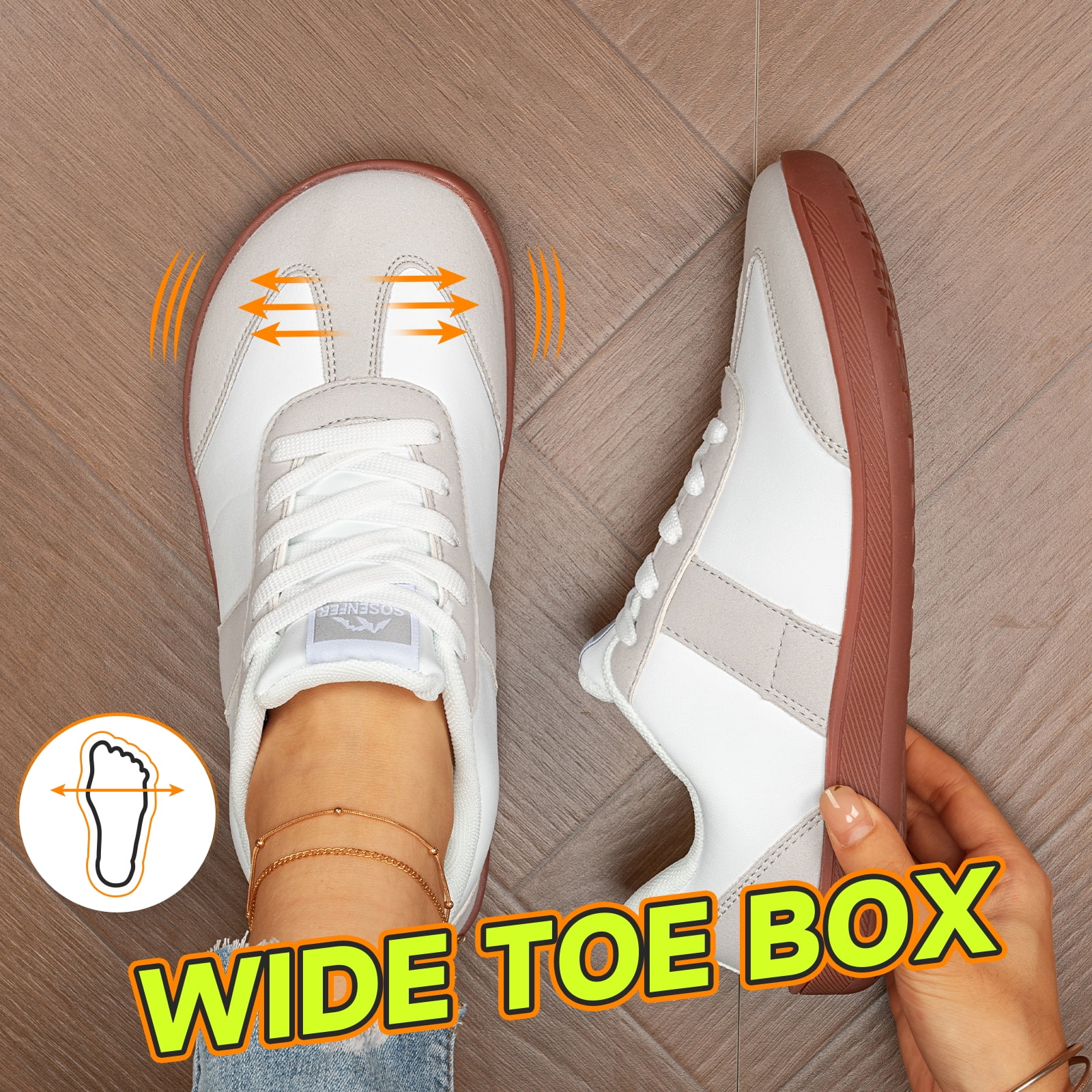 Wide Toe Box Barefoot Sneakers for Women Ultra-Light Zero Drop Sneakers ...
