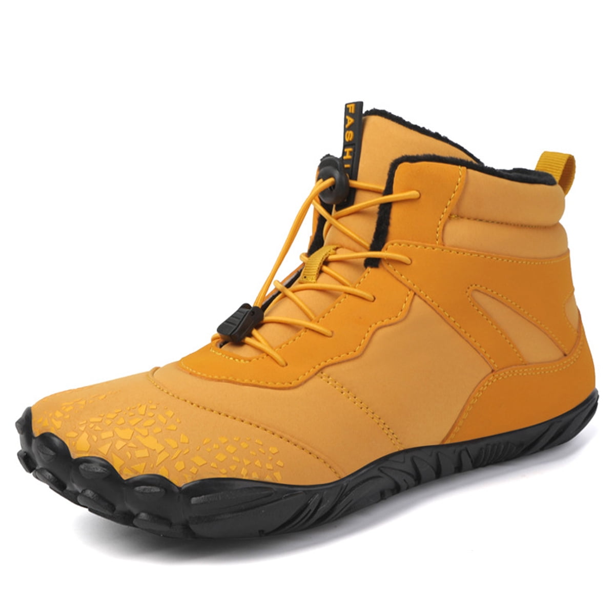 Wide Toe Box Men's Women's Barefoot Shoes Fur Lined Zero Drop Sole High ...