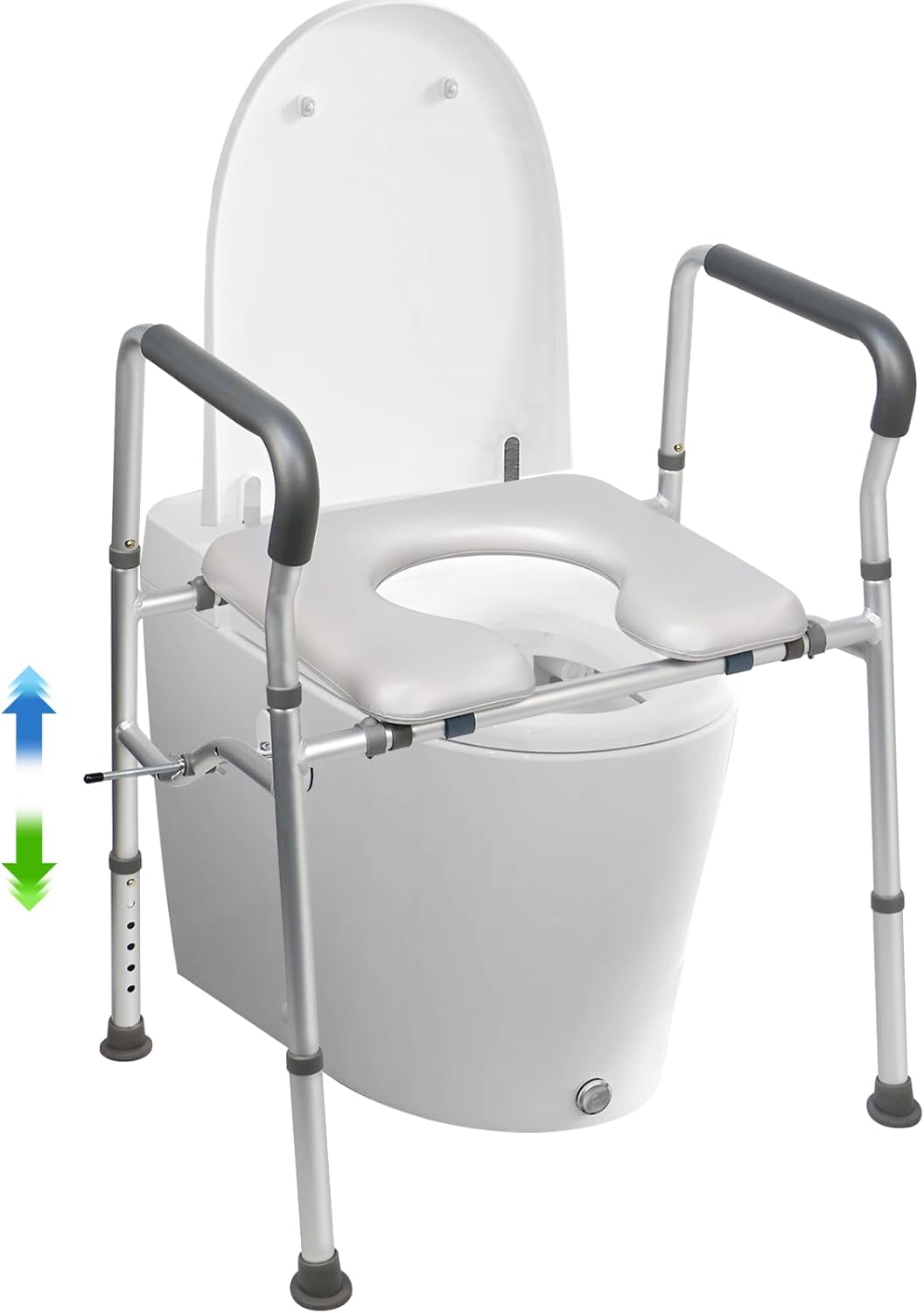 Wide Toilet Seat Riser for Seniors, Raised Toilet Seat with Handles for ...