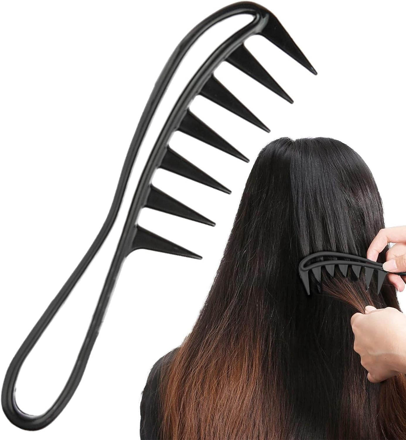 Wide Tooth Comb for Wet Hair - Large Tooth Curl Comb for Brushing Out ...