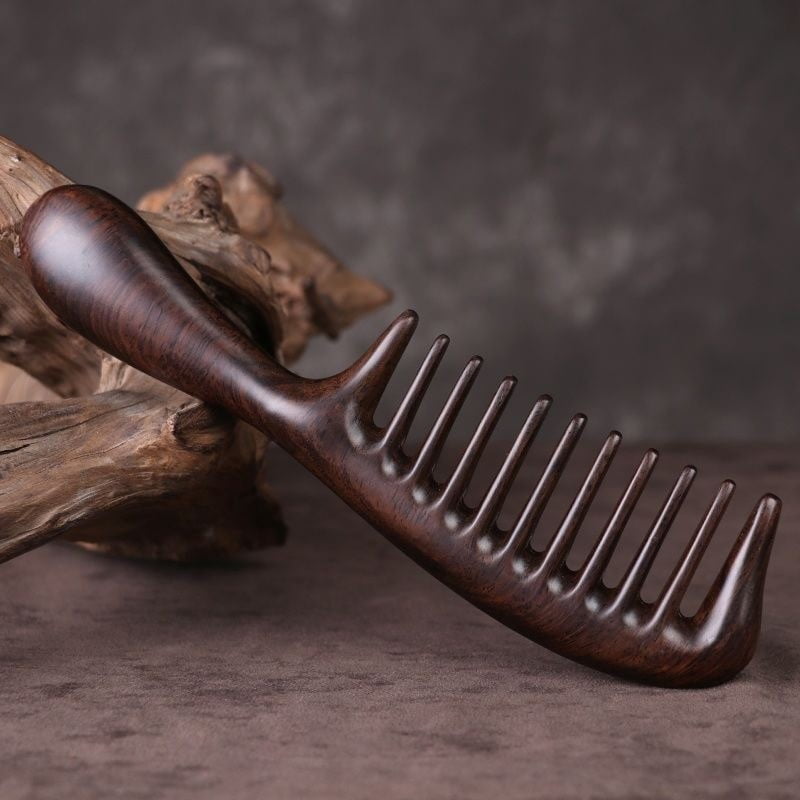 Wide Tooth Wooden Comb for Women, Men - Curly, Thick, Long Hair ...