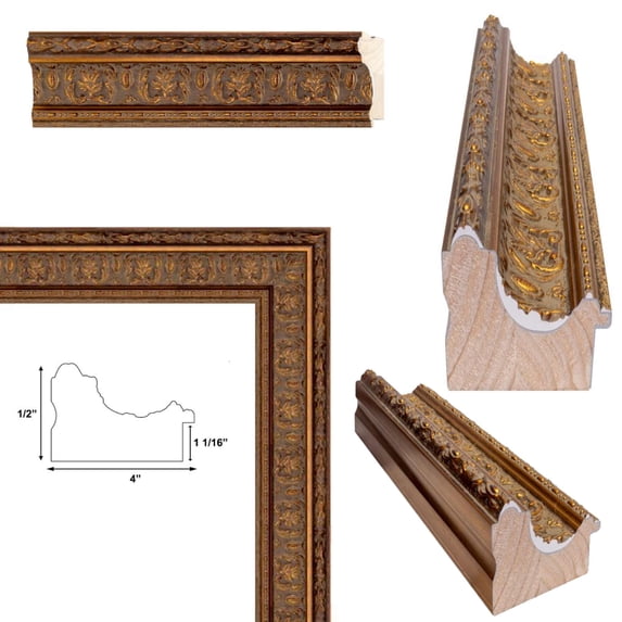 Wide Traditional Italian Carved Ornate Gold Leaf Picture Frame 30x30 ...