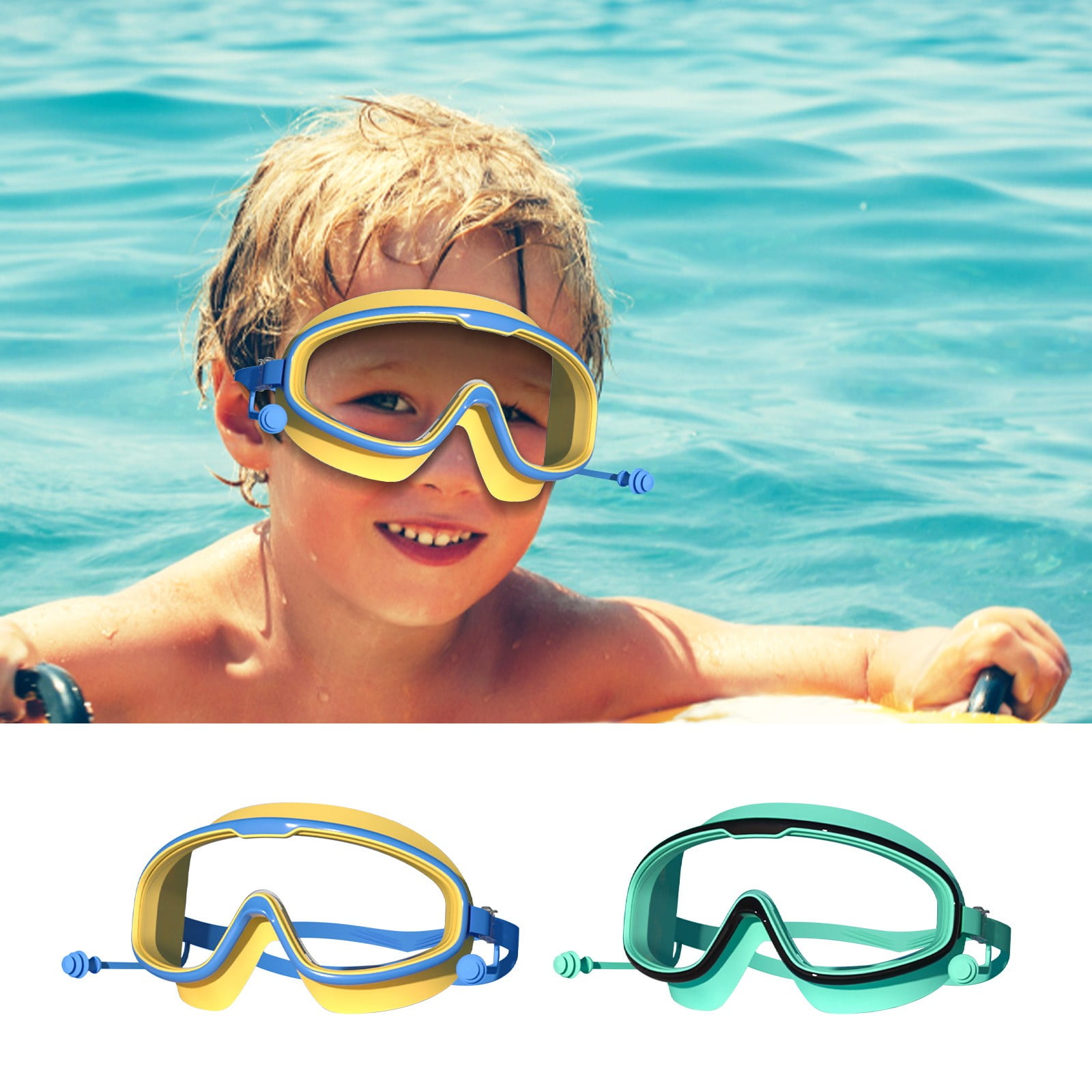 Wide View Swim Goggles Antifog Photoprotection No Leak Adult Youth ...