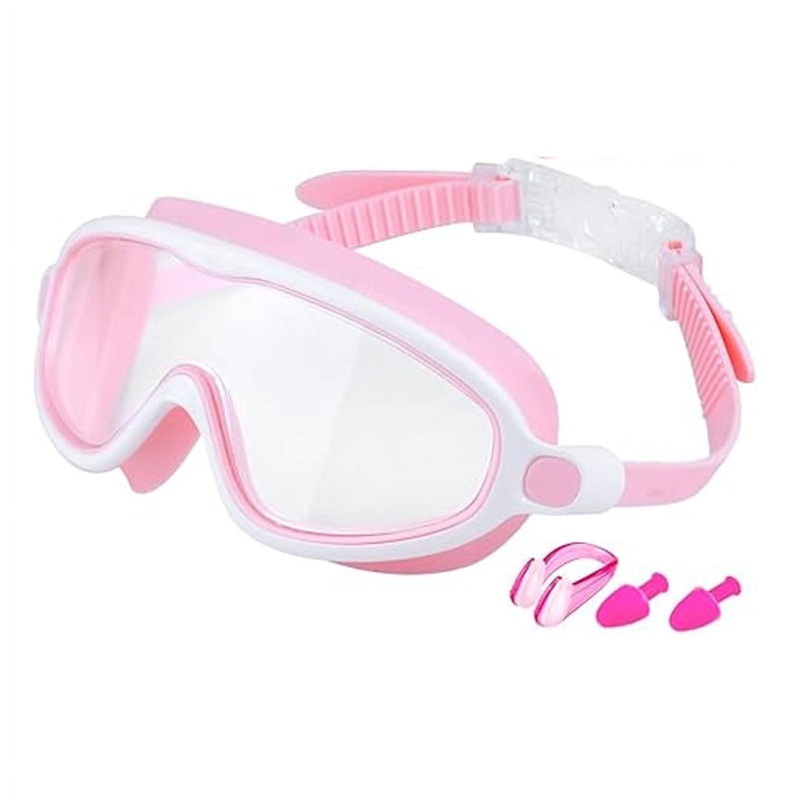 Wide Vision Pink White Swimming Goggles for Kids No Leak Comfort ...