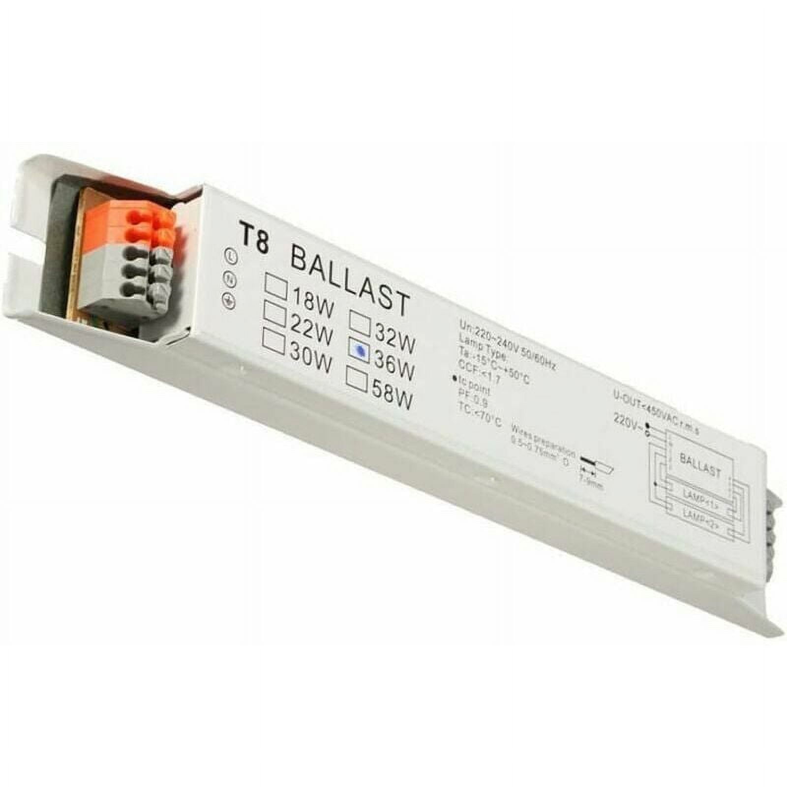 Wide Voltage Electronic Ballast, Fluorescent Light Instant Start for 2X36W Tubes, Energy Saving ...