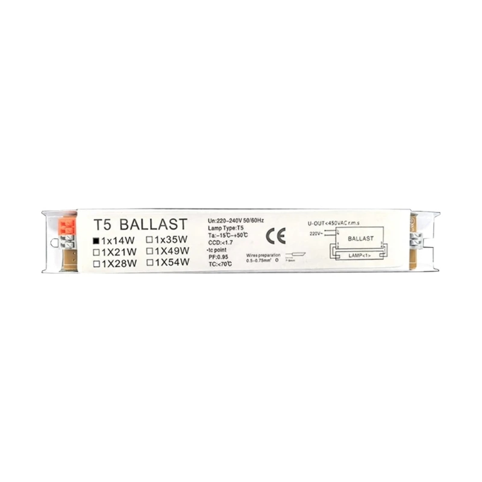 Wide Voltage T5 Electronic Ballast Fluorescent Lamp Ballasts 220-240V ...