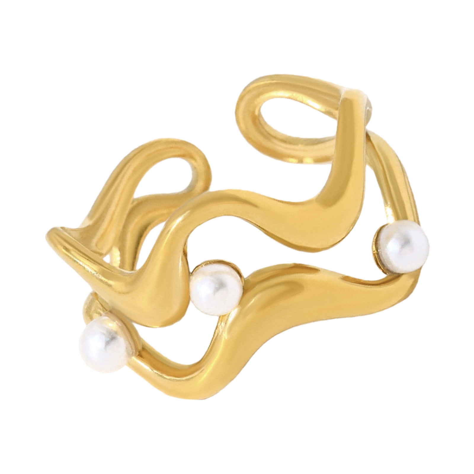 Wide Waves Pattern Open Rings Hand Jewelry Fashion Finger Rings ...