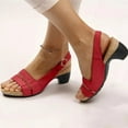 Wide Width Sandals for Women Plus Size Fit Block Heel Design Wear ...