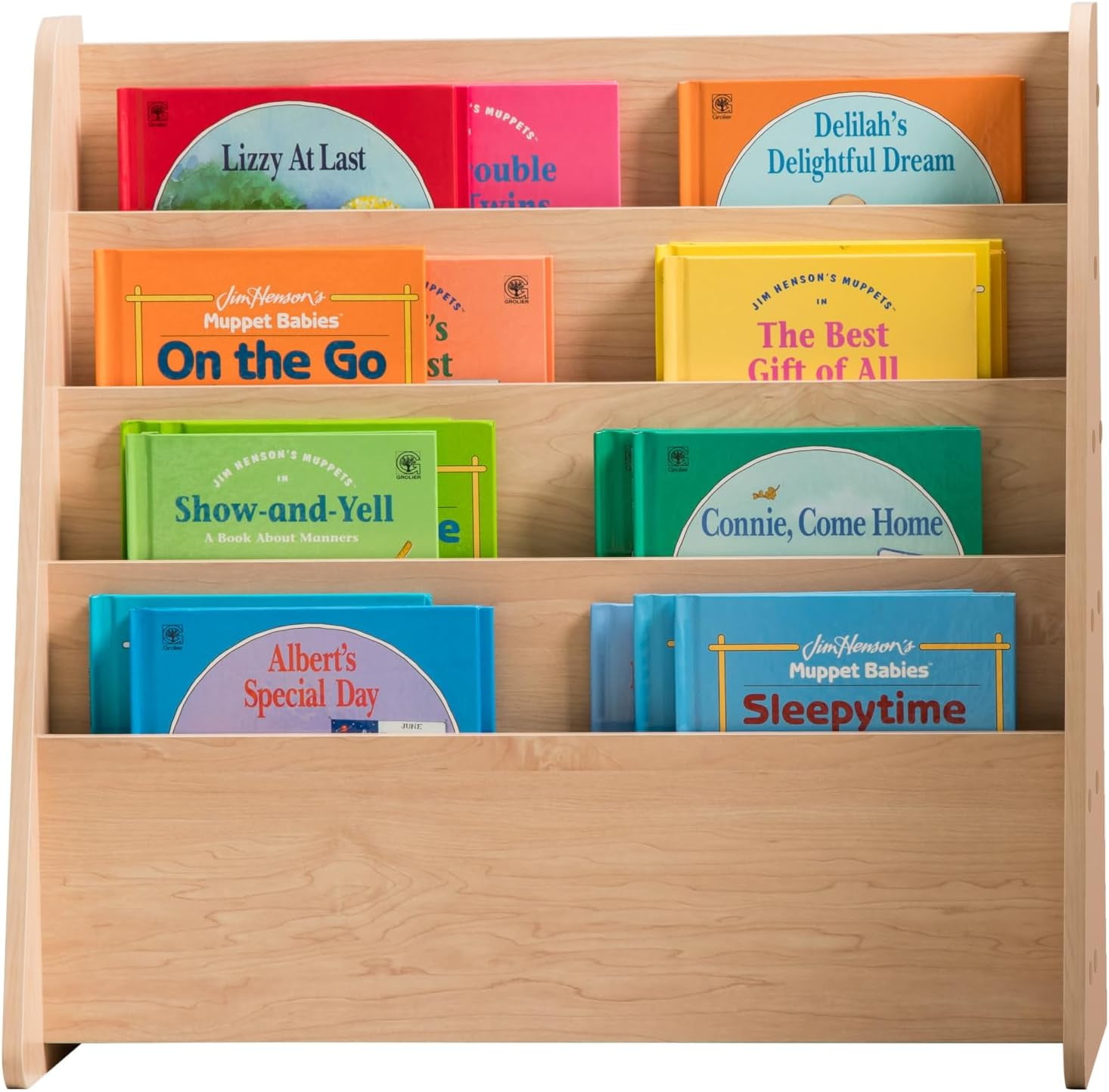 Wide Wooden Magazine Rack, 4-Pocket Periodical Book Sketchbook Stand ...