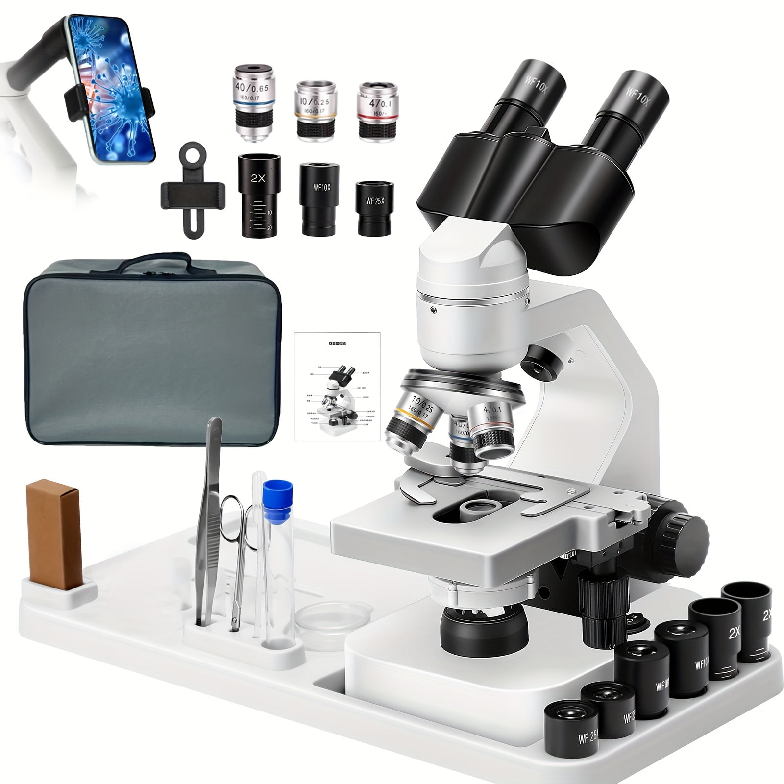 Wide-angle Eyepiece Of Binocular Microscope 10X, 25X, Upper And Lower ...