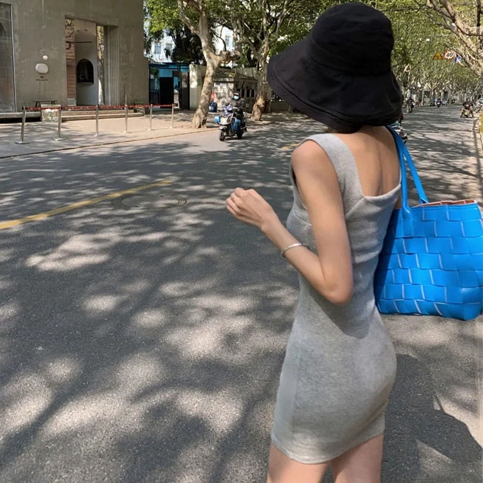 Wide band slip dress women feel thin slim body can be worn inside can ...