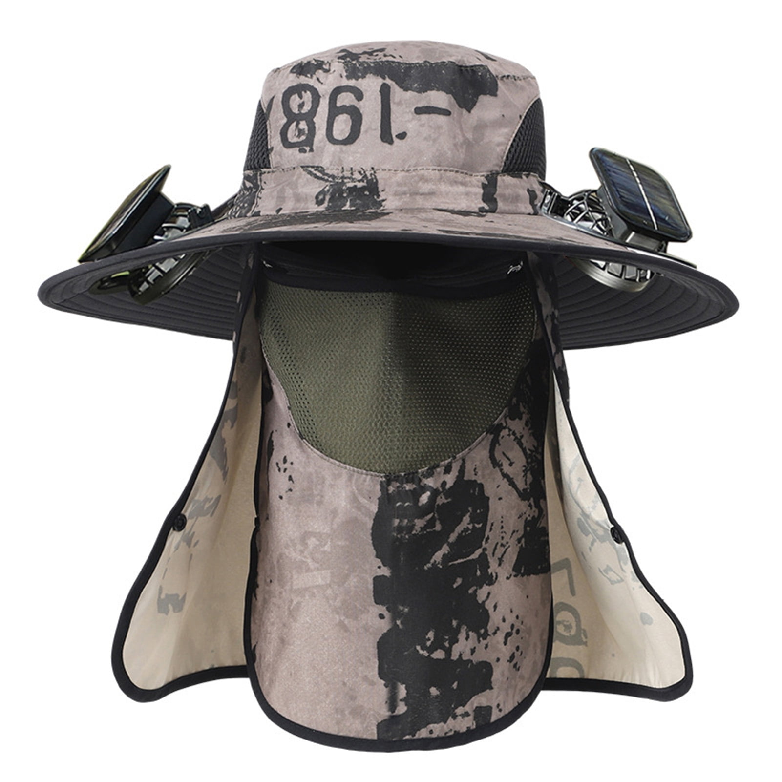 Wide-brimmed Hat with Fan Wide Brim Solar Fan Hat with Dual Fans Uv ...