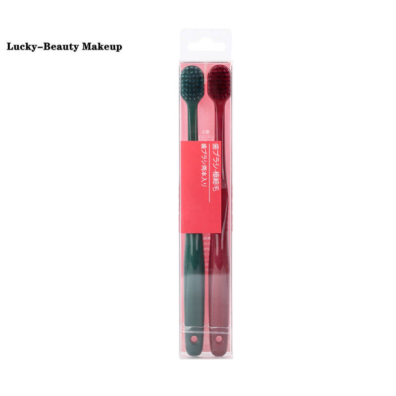 Wide-headed toothbrush couple Japanese series 2 soft-haired toothbrush ...