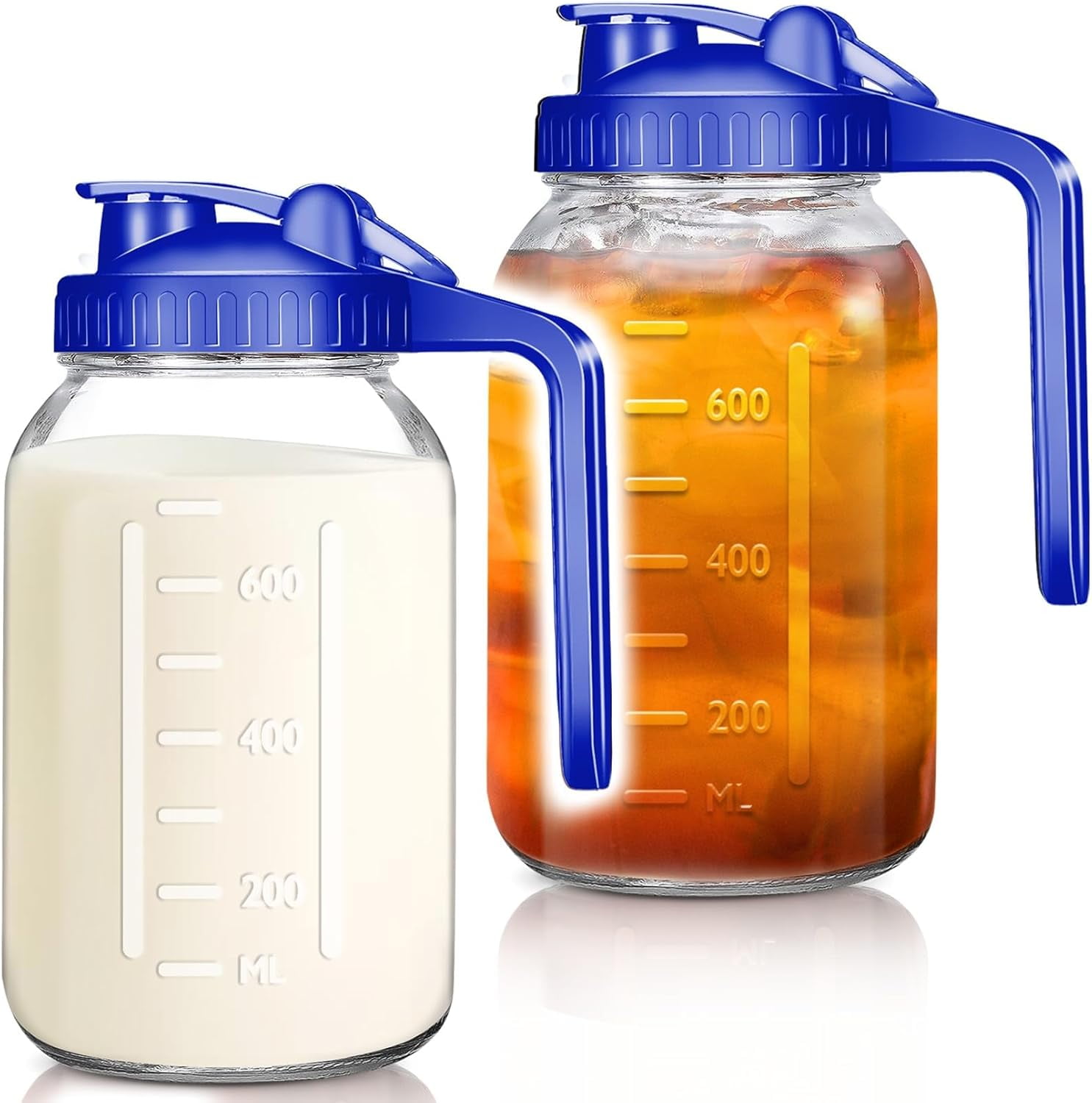 Wide mouthed Mason jar 64 oz with inverted lid, 2-quart glass with lid ...