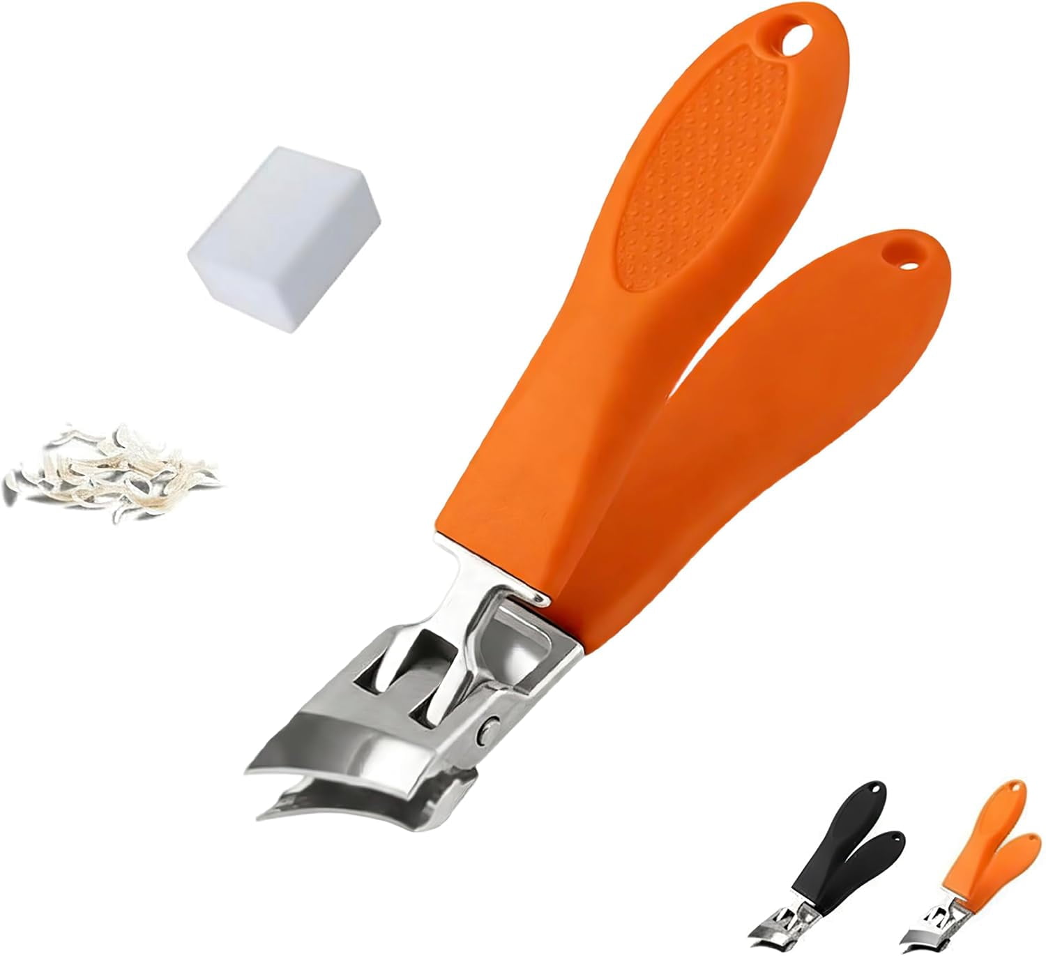 Wide-opening, anti-splatter, angled nail clippers, fingernail and ...